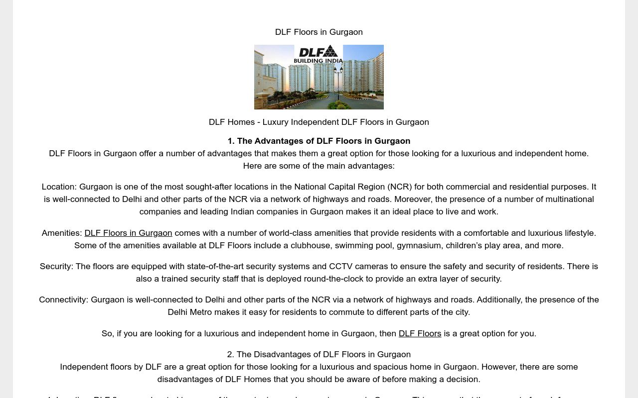 DLF Floors in Gurgaon